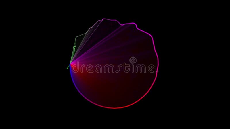 Colorful Light Rays Circle Motion Graphics with Plain Black Background ...