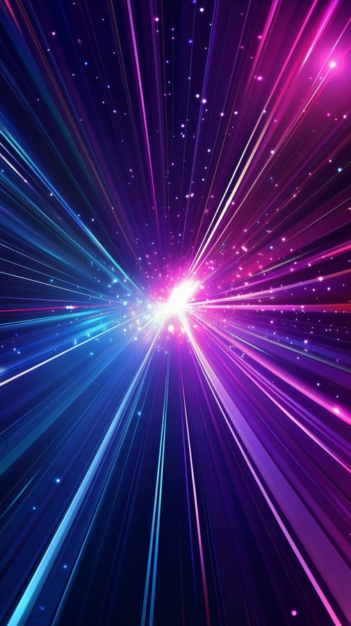 Colorful Light Rays Converge in a Vibrant Display Stock Photo - Image ...