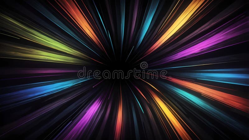 Colorful Light Rays Exploding from Dark Center Stock Illustration ...
