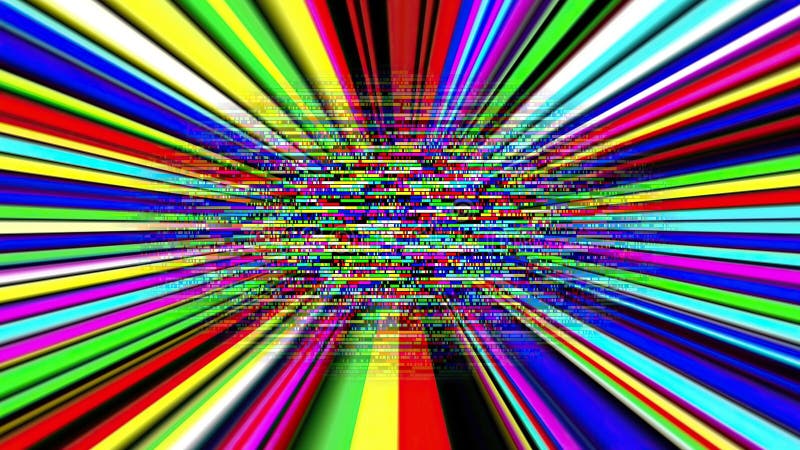 Colorful Light Rays and Pixels Stock Illustration - Illustration of ...