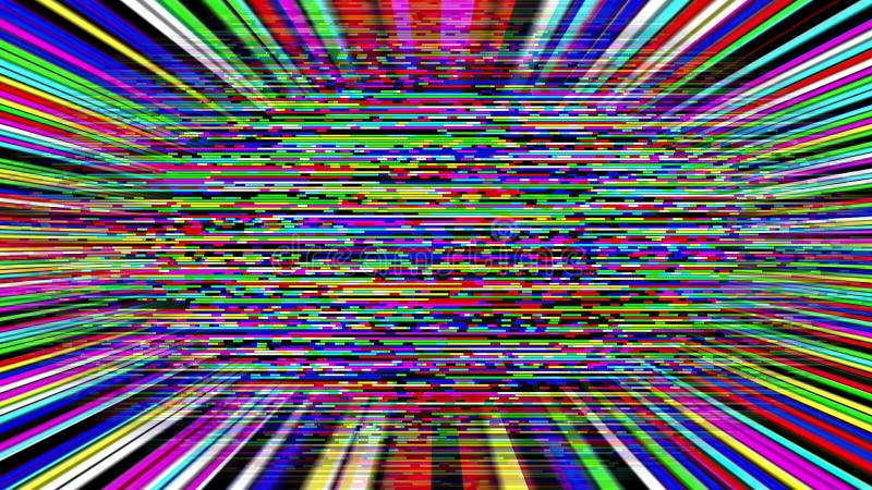 Colorful Light Rays and Pixels Stock Illustration - Illustration of ...