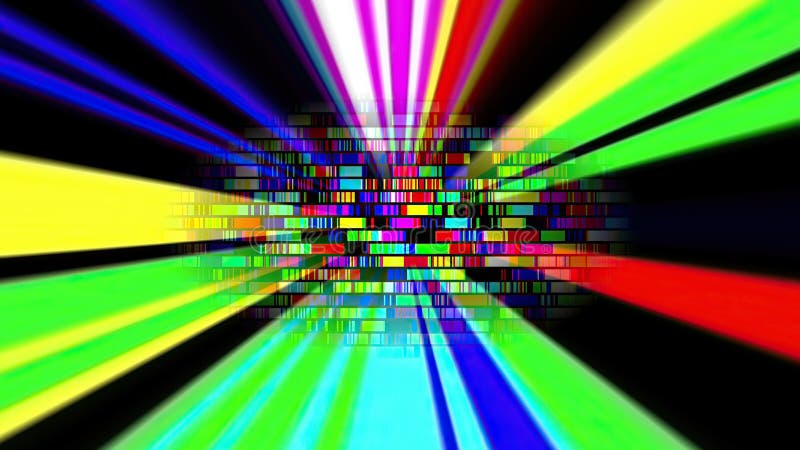 Colorful Light Rays and Pixels Stock Illustration - Illustration of ...