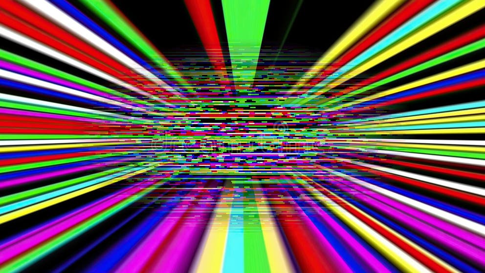 Colorful Light Rays and Pixels Stock Illustration - Illustration of ...