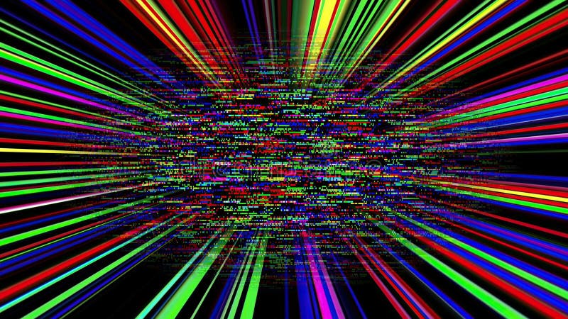 Colorful Light Rays and Pixels Stock Illustration - Illustration of ...