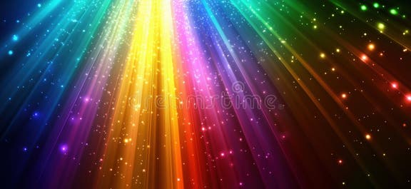 Colorful Light Rays with Sparkling Particles Creating a Vibrant ...