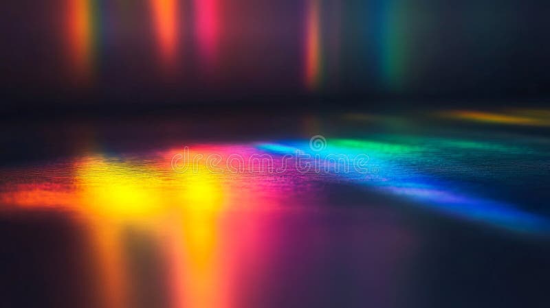 Colorful Light Reflections on a Dark Surface Stock Illustration ...