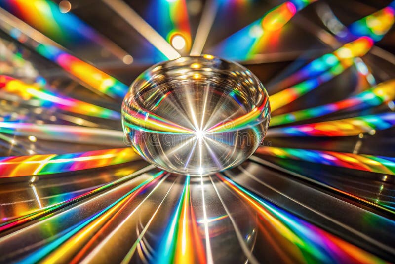 Colorful Light Reflections on Glass Sphere Stock Illustration ...