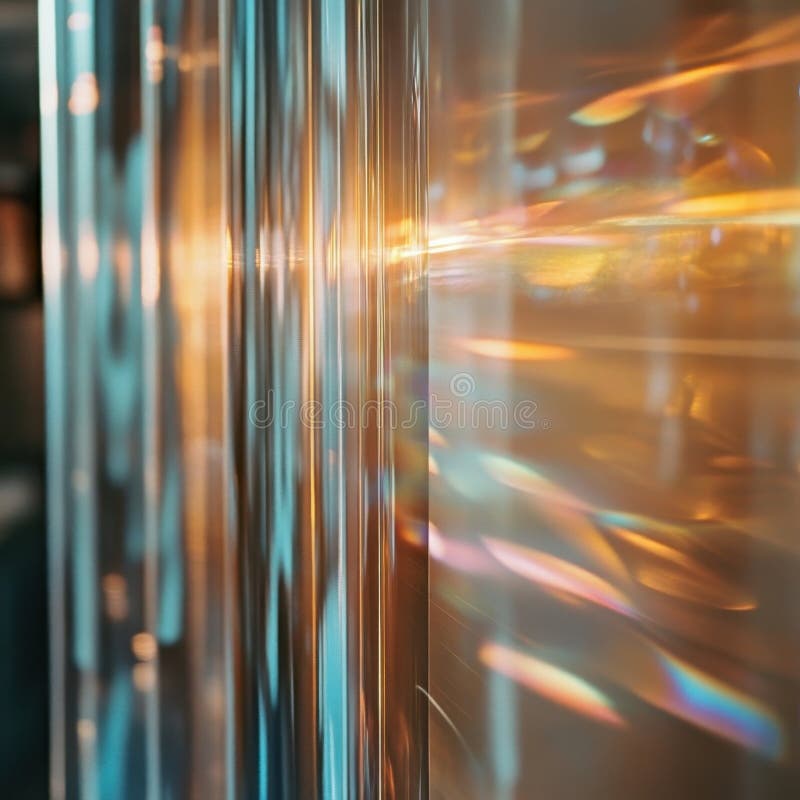Colorful Light Reflections Transparent Glass Panels Interior Stock ...