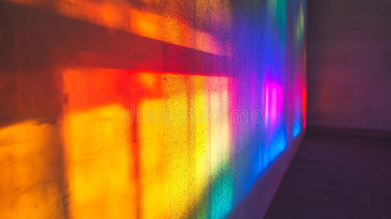 Colorful Light Reflections on a Wall Stock Illustration - Illustration ...