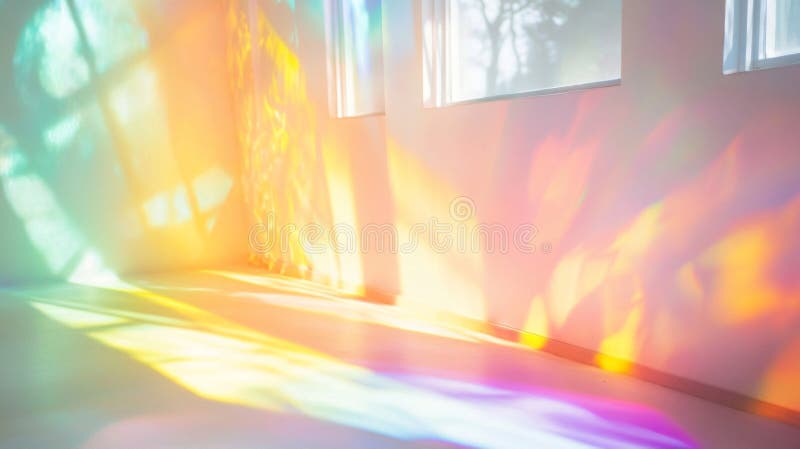 Colorful Light Reflections on Walls and Floor Stock Illustration ...