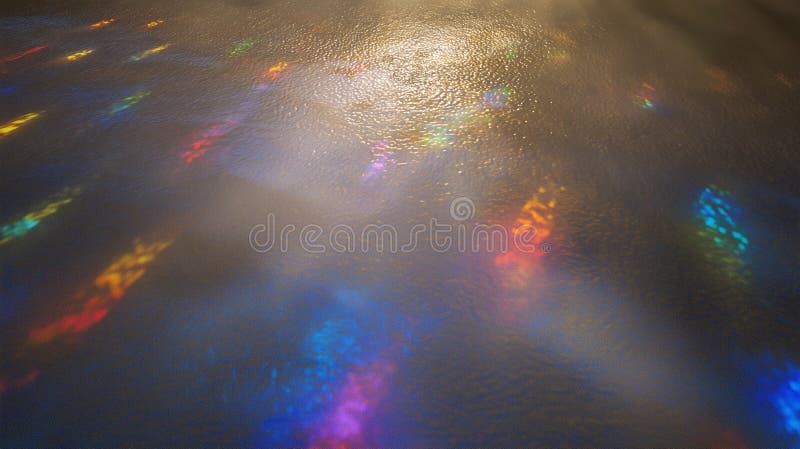 Colorful Light Reflections on Water Surface Creating Abstract Pattern ...