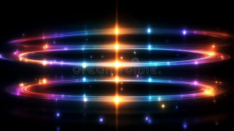 Colorful Light Rings Create Mesmerizing Effects in a Digital Display ...
