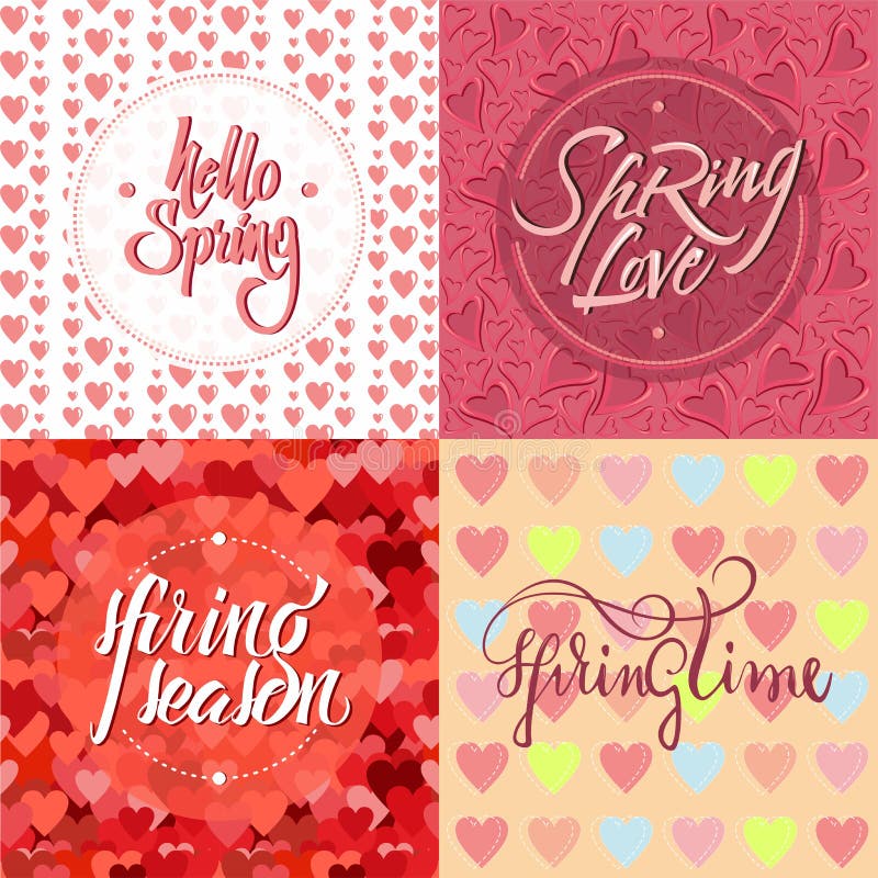 Colorful Light Romantic Spring Backgrounds Set Stock Vector ...