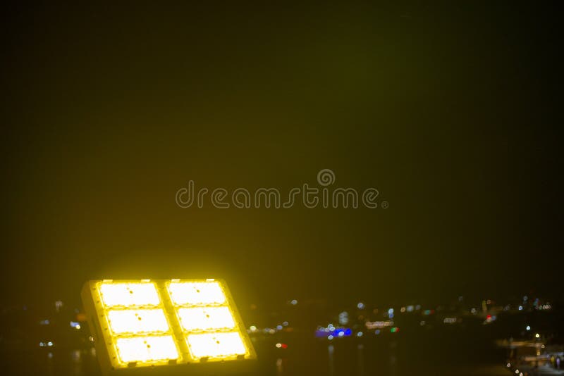 Colorful Light and Shadows of Outdoor Spotlights at Night Stock Photo ...
