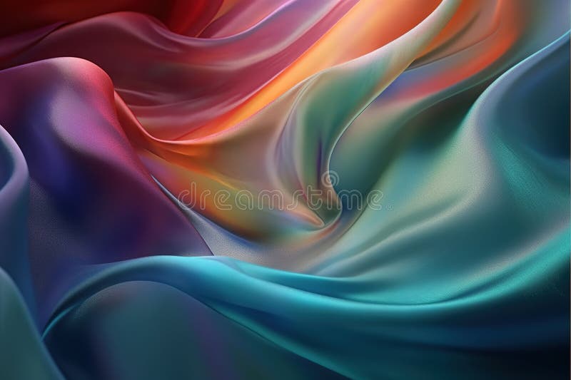 Colorful Light and Smooth Silk Background with Generative AI Stock ...