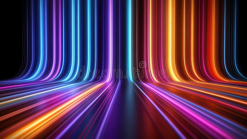 Colorful Light Streaks Creating a Vibrant Abstract Background Stock ...