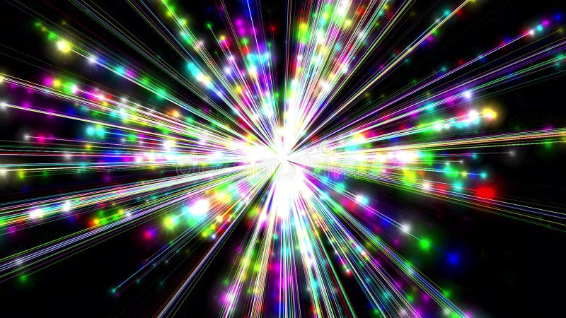 Colorful Light Streaks Motion Graphics with Plain White Background ...