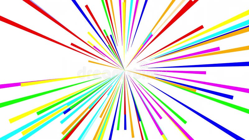 Colorful Light Streaks Motion Graphics with Plain White Background ...