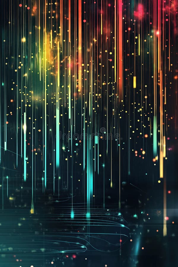 Colorful Light Streaks and Vibrant Particles Create a Mesmerizing ...