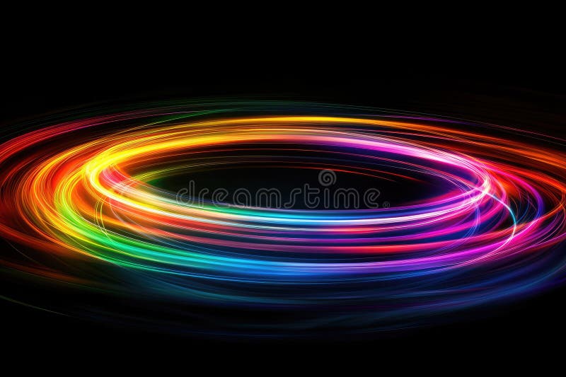Colorful Light Swirl in a Circular Shape Creating a Vibrant Abstract ...