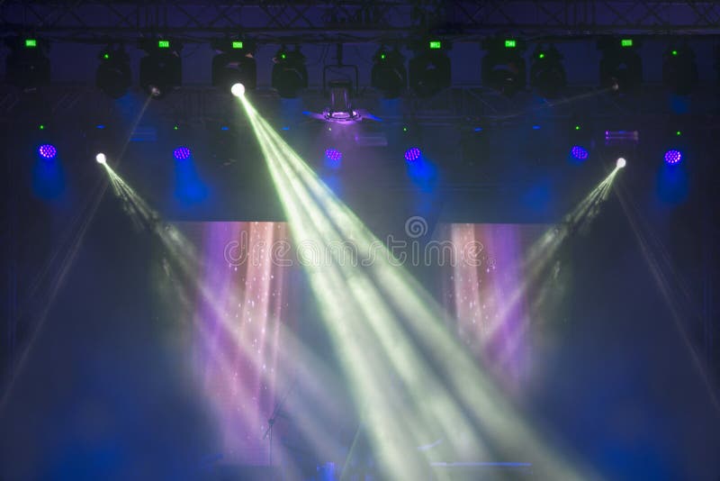 Colorful Light System in Concert Area Stock Photo - Image of bandstand ...
