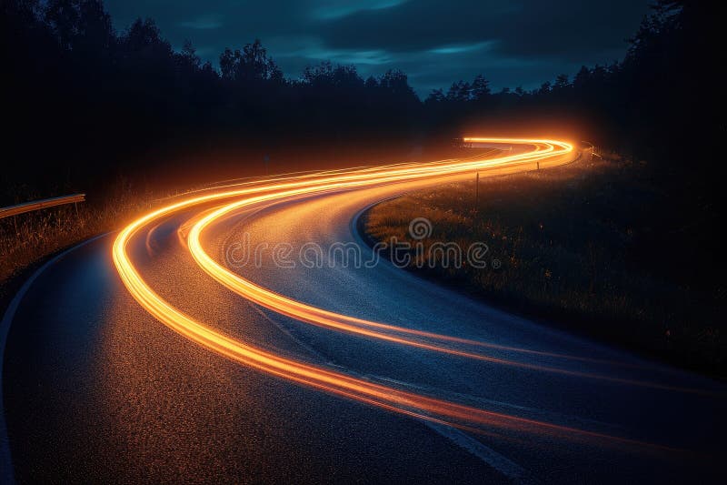 Colorful Light Trails Car with Motion Effect. Illustration of High ...