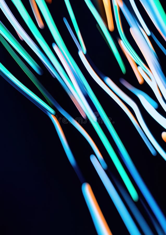 Colorful Light Trails Create Dynamic Effects in a Dark Setting Stock ...