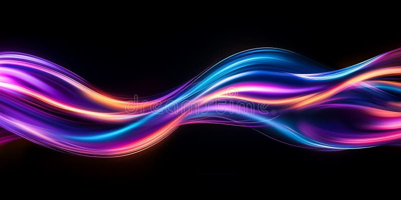 Colorful Light Trails Dance Gracefully in the Darkness, Creating a ...