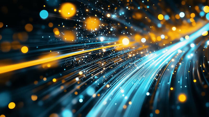 Colorful Light Trails Illustrate Data Movement in a Digital Environment ...