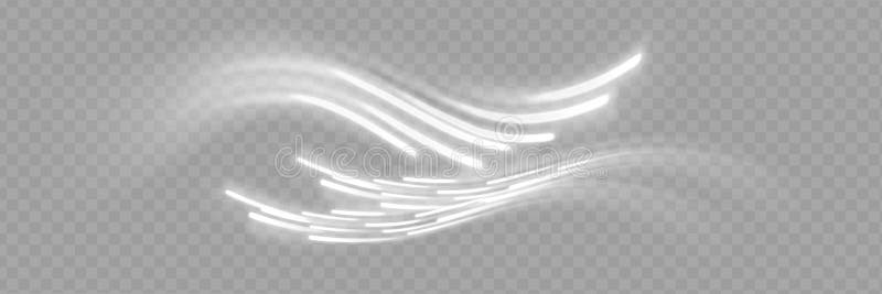 Colorful Light Trails, Long Time Exposure Motion Blur Effect. Vector ...