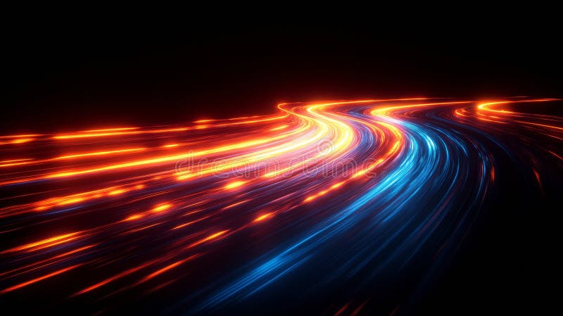 Colorful Light Trails with Luminous Paths, Dynamic Motion Concept Stock ...