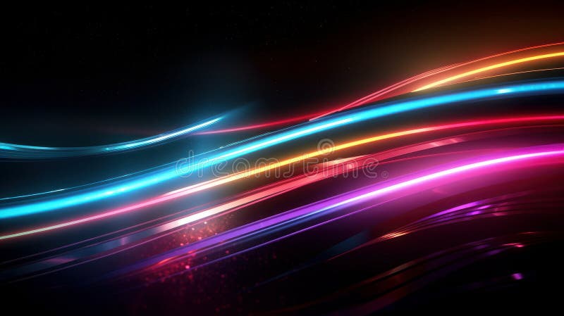 Colorful Light Trails with Motion Effect. Illustration of High Speed ...