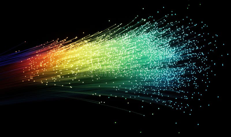 Colorful Light Trails Representing Data Flow and Digital Communication ...