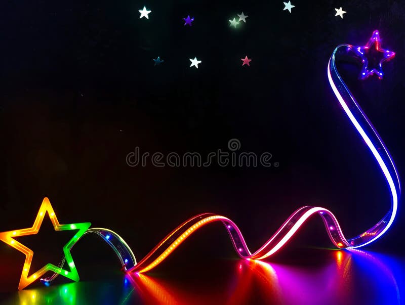 A Colorful Light Up Star with a Spiral Shape Stock Image - Image of ...