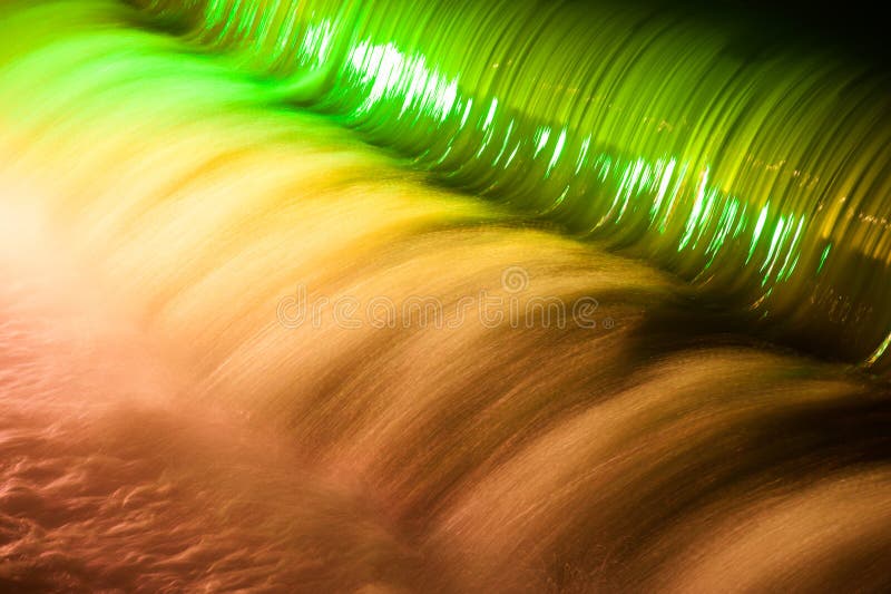 Colorful Light of Waterfall . Stock Photo - Image of historic, building ...