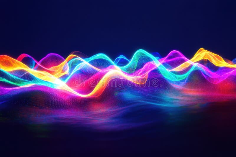 Vibrant Light Waves in Colorful Patterns Create a Dynamic Visual ...