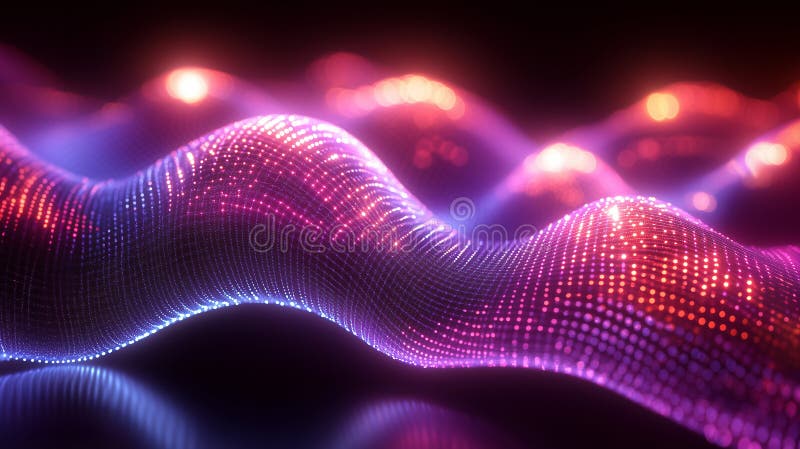 Colorful Light Waves with Glowing Particles Create a Mesmerizing Visual ...