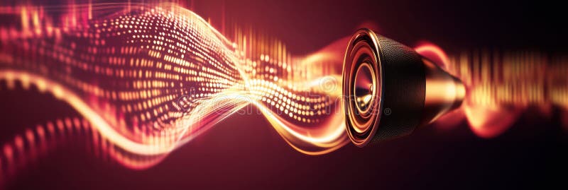 3D Speakers Illuminating Sound Waves with Vibrant Colors in a Modern ...