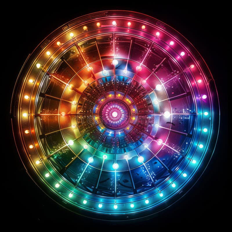A Colorful Light Wheel Featuring Vibrant LED Patterns that Captivate ...