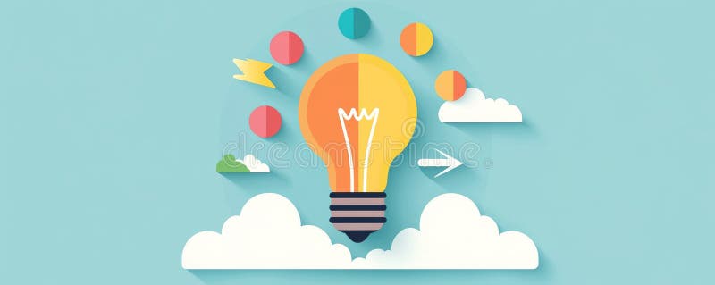 Colorful Lightbulb with Arrows and Icons Representing Innovation and ...