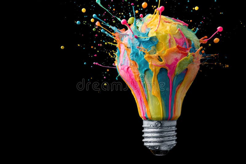 Colorful Exploding Lightbulb Stock Illustration - Illustration of ...