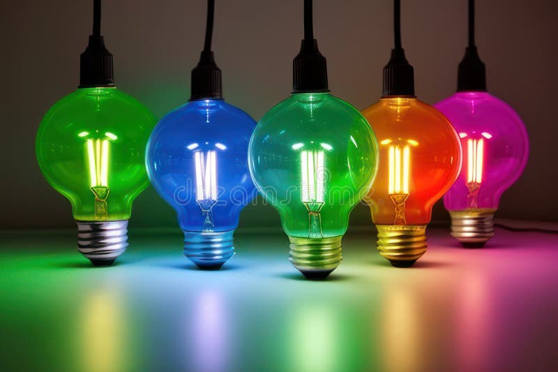 Colorful Lightbulb Made from Liquid Glass Stock Illustration ...