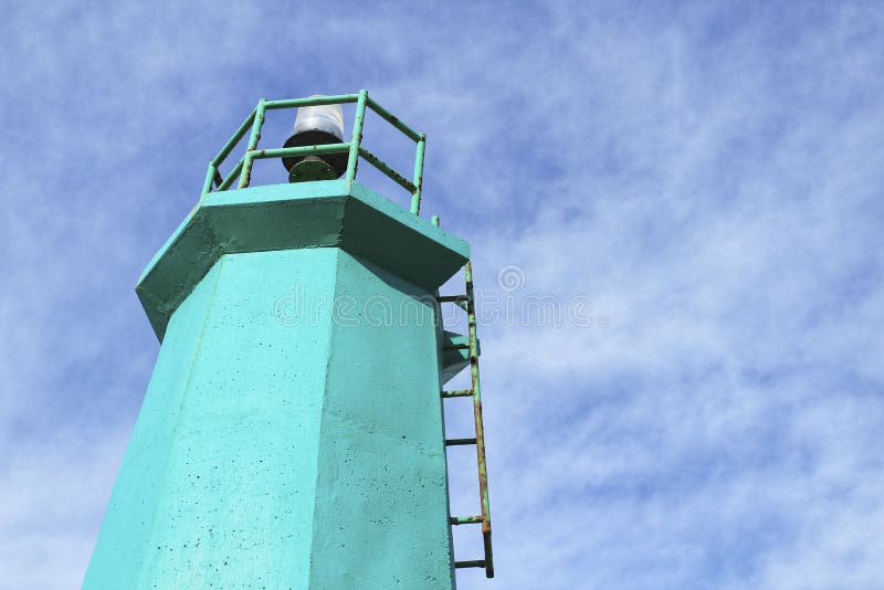 Colorful Lighthouse in the Dock Stock Photo - Image of building ...