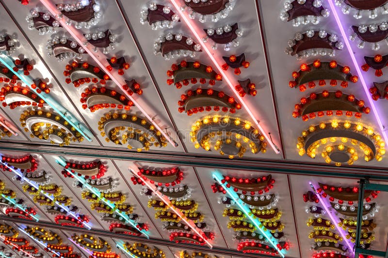 Colorful Lighting at the Fairground Stock Image - Image of light ...