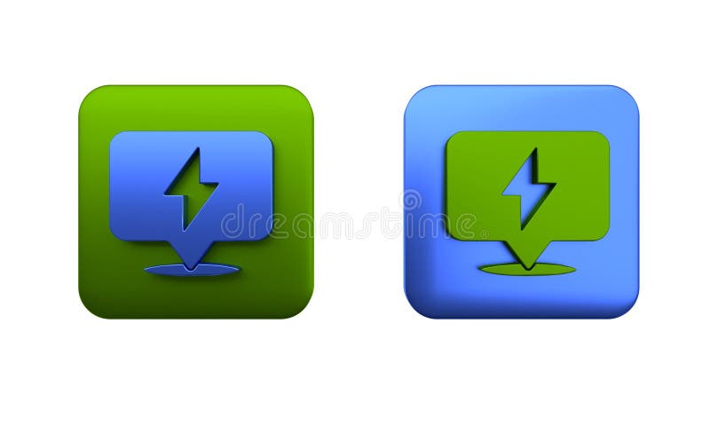 Colorful Lightning Bolt Icon Isolated on White Background. Flash Icon ...