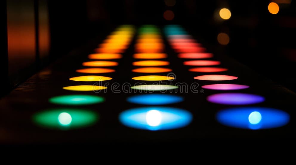 Colorful Lights Create a Rainbow Path Effect Stock Illustration ...
