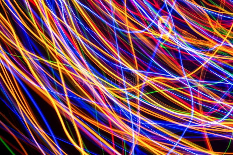 Colorful Lights on the Long Exposure with Motion Background, Abstract ...