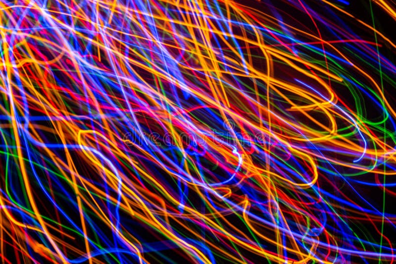 Colorful Lights on the Long Exposure with Motion Background, Abstract ...