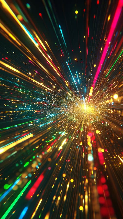 Colorful Lights Travelling in the Speed of Light Stock Illustration ...