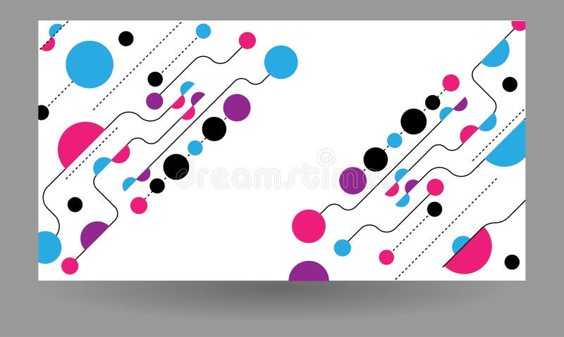 Colorful Line Art and Circle Future Shape Banner Stock Illustration ...